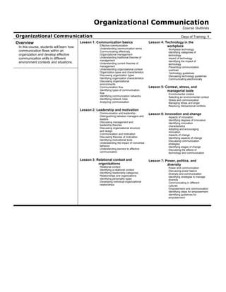 Communication course contents | PDF