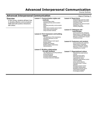 Communication course contents | PDF