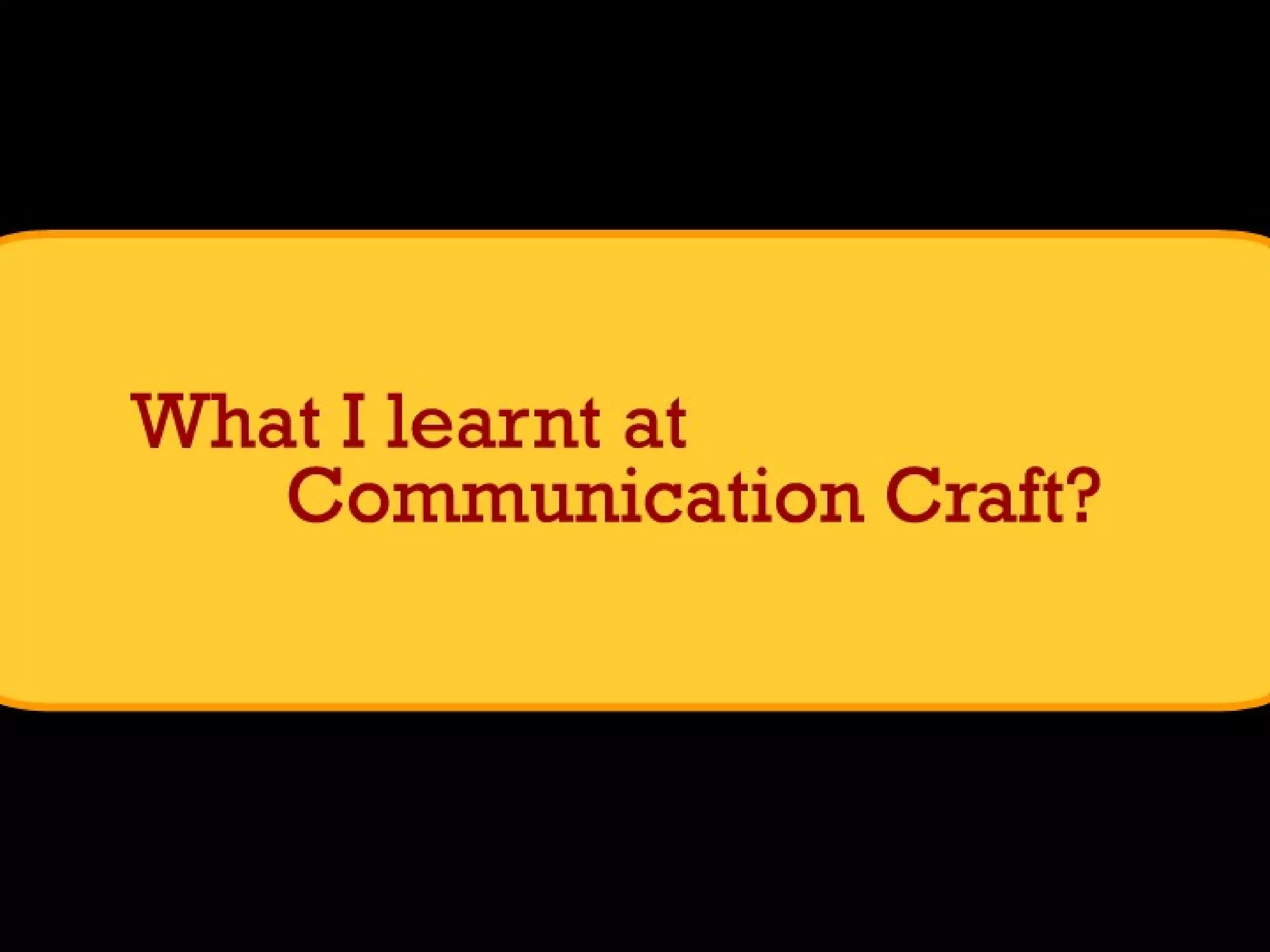 Communication craft | PPT