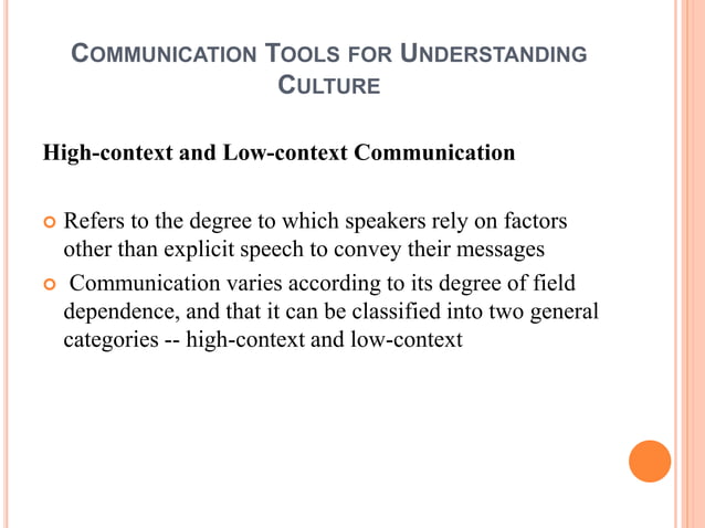 Communication culture and context | PPTX