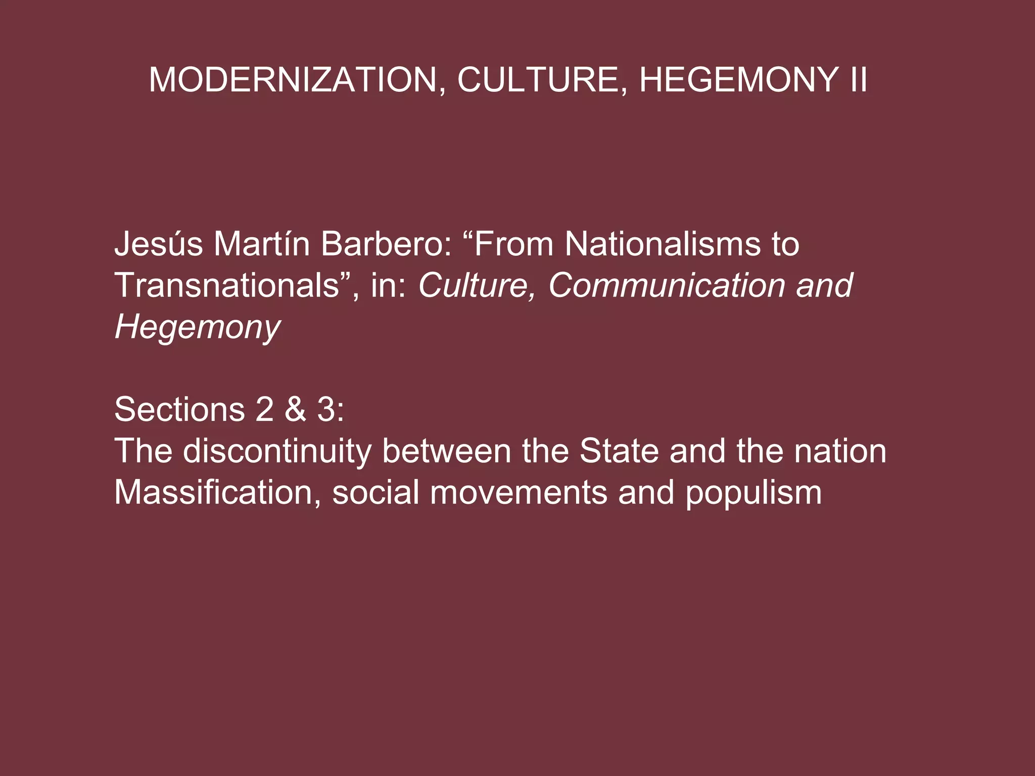 Communication, culture, hegemony 2 | PPT
