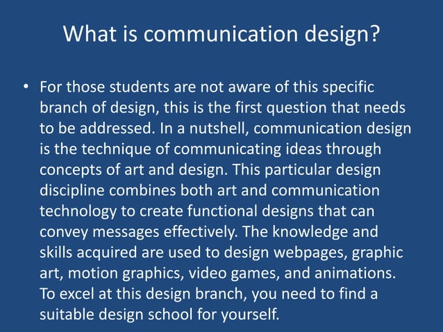 Communication Design Course in Pune – MITAOE | PPT