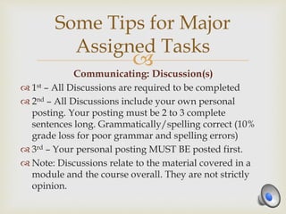 Communication Requirements for Online Discussion Boards | PPT