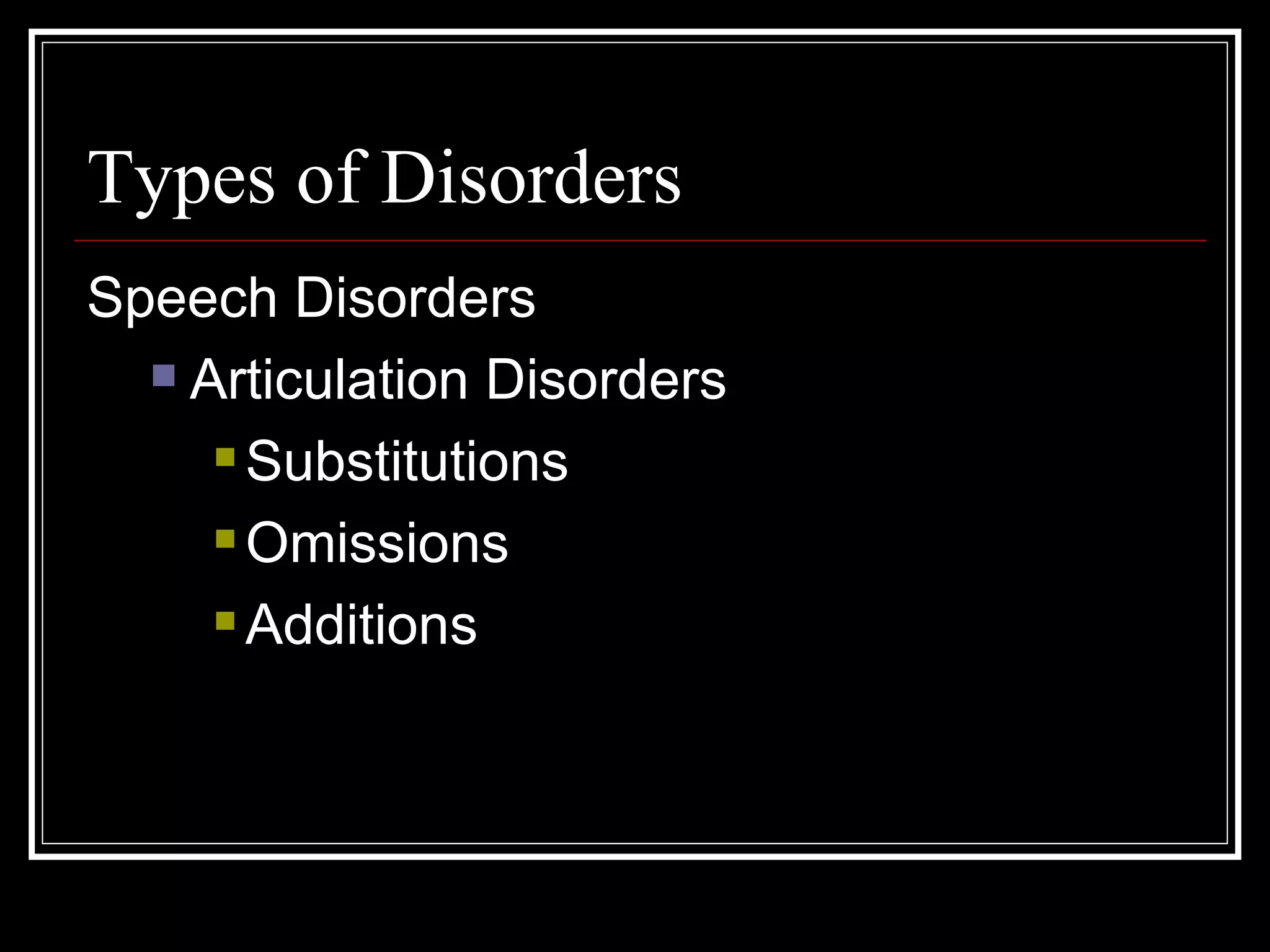 Communication Disorders | PPT