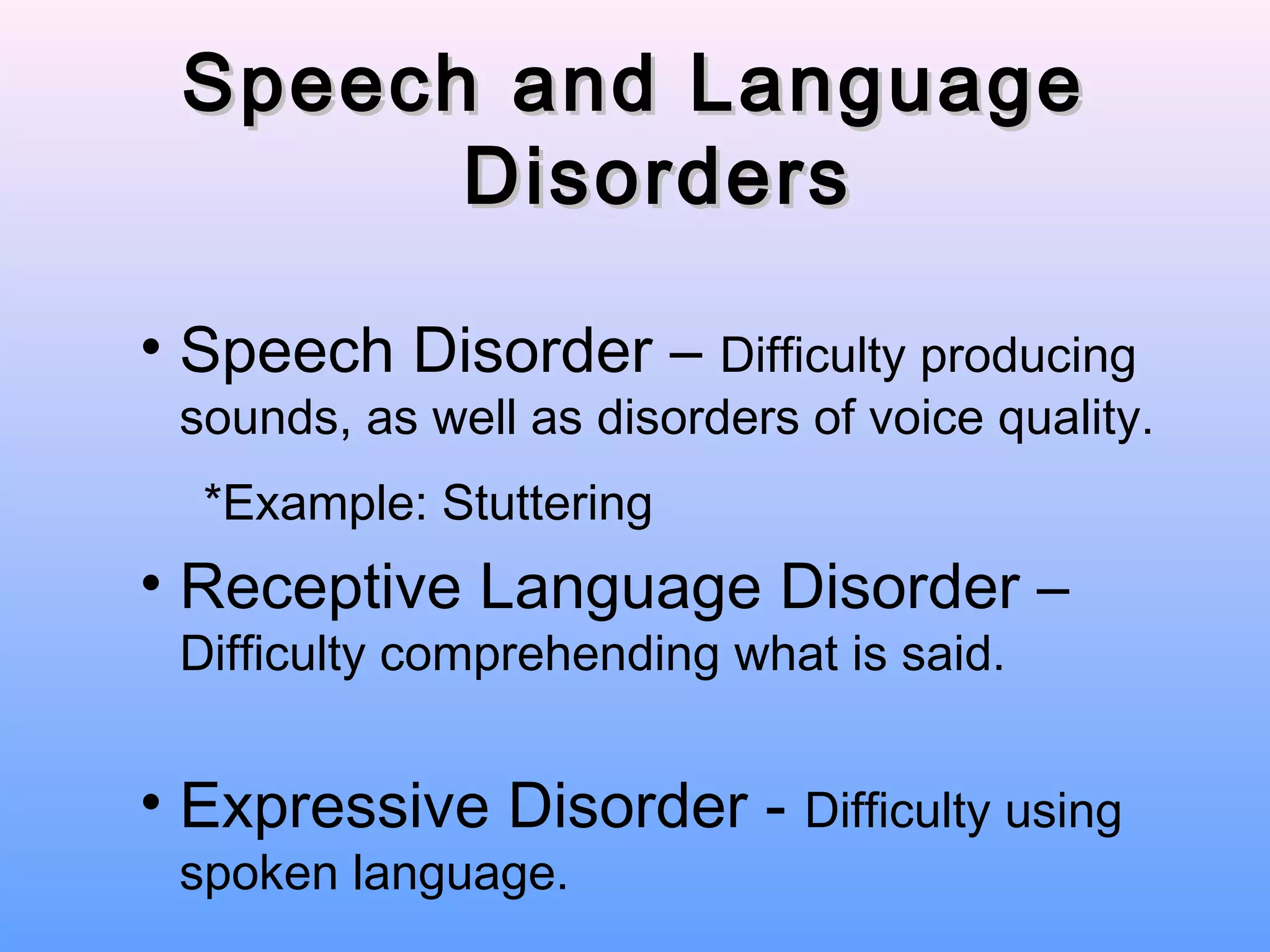 Communication Disorders | PPT