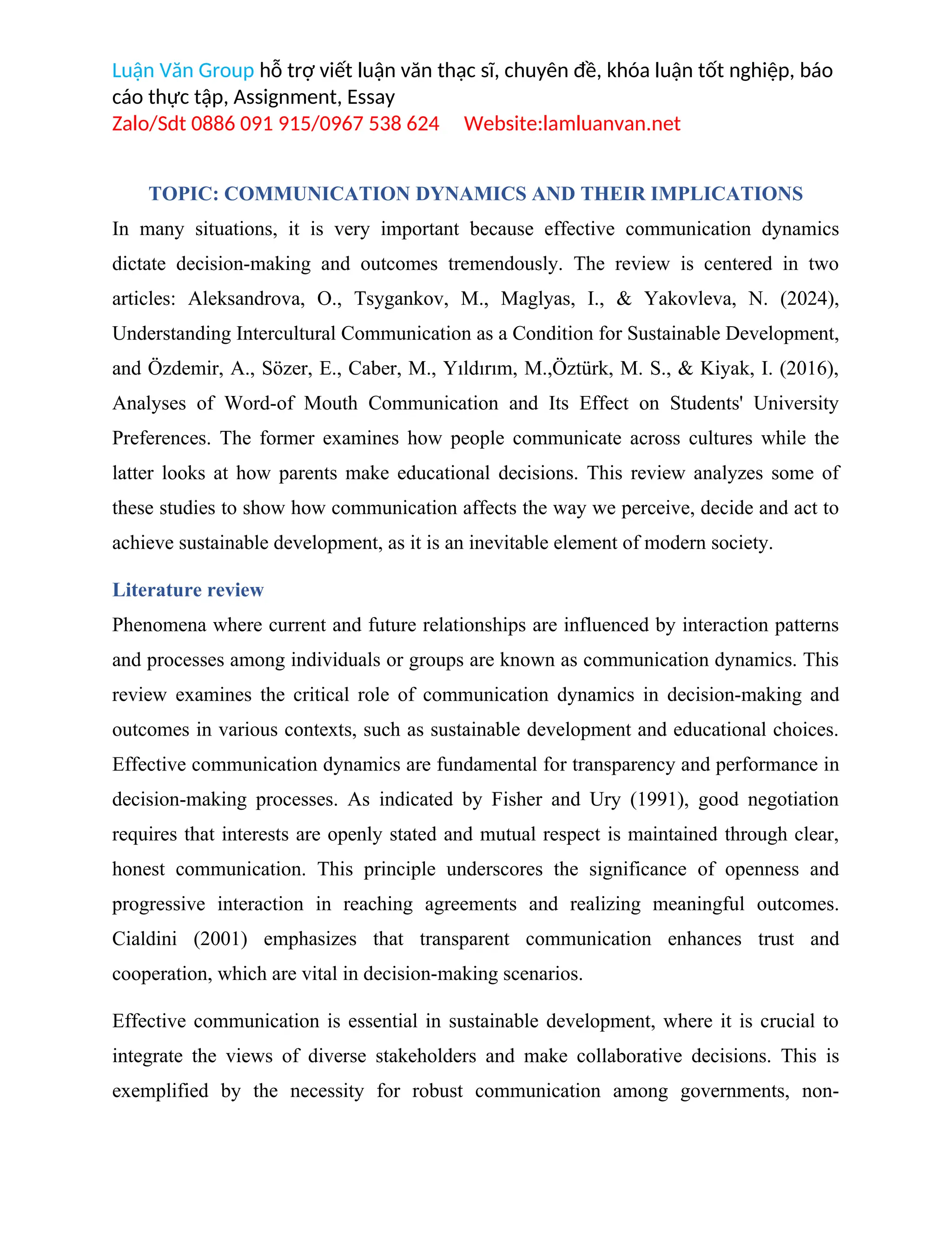 COMMUNICATION DYNAMICS AND THEIR IMPLICATIONS | DOCX