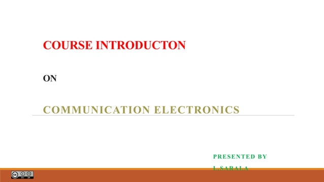 Communication Electronics Ppt Ppt