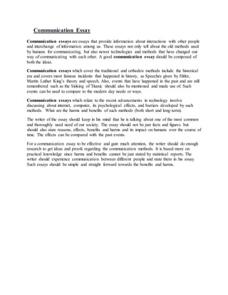 Communication essay.. | DOCX