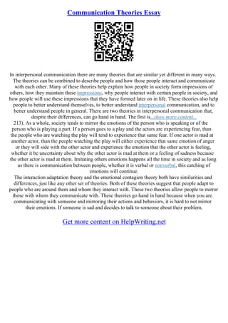 Communication Essay Example | PDF | First Aid | Injuries