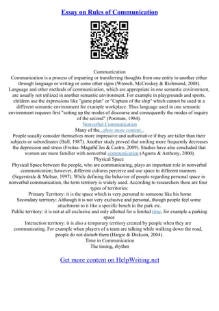 Communication Essay Example | PDF | First Aid | Injuries