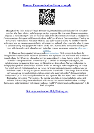 Communication Essay Example | PDF | First Aid | Injuries