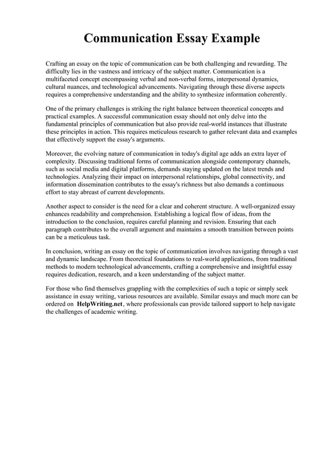 Communication Essay Example.pdf
