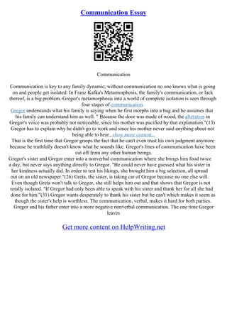 Communication Essays | PDF