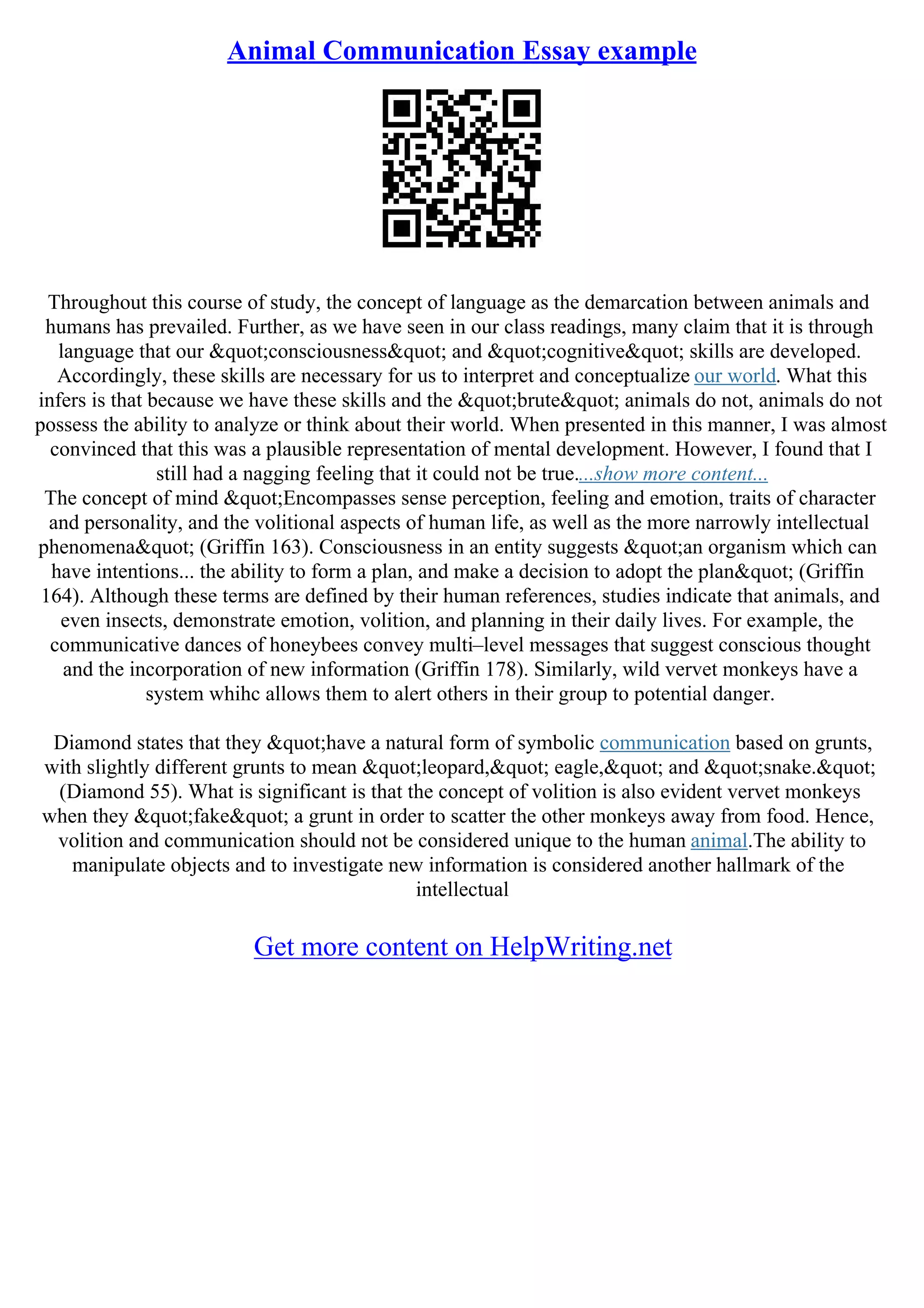 Communication Essay Sample | PDF