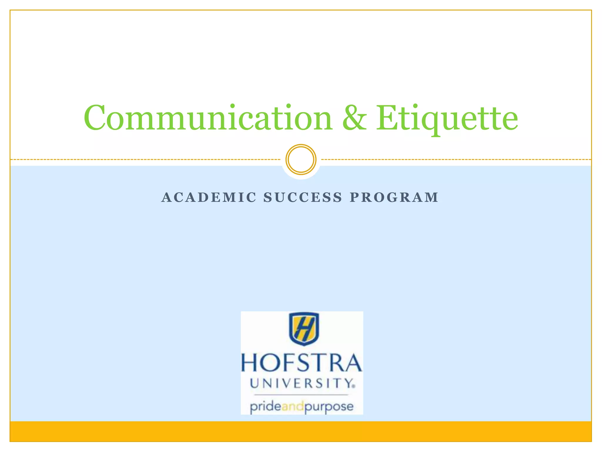 Communication & Etiquette | PPTX