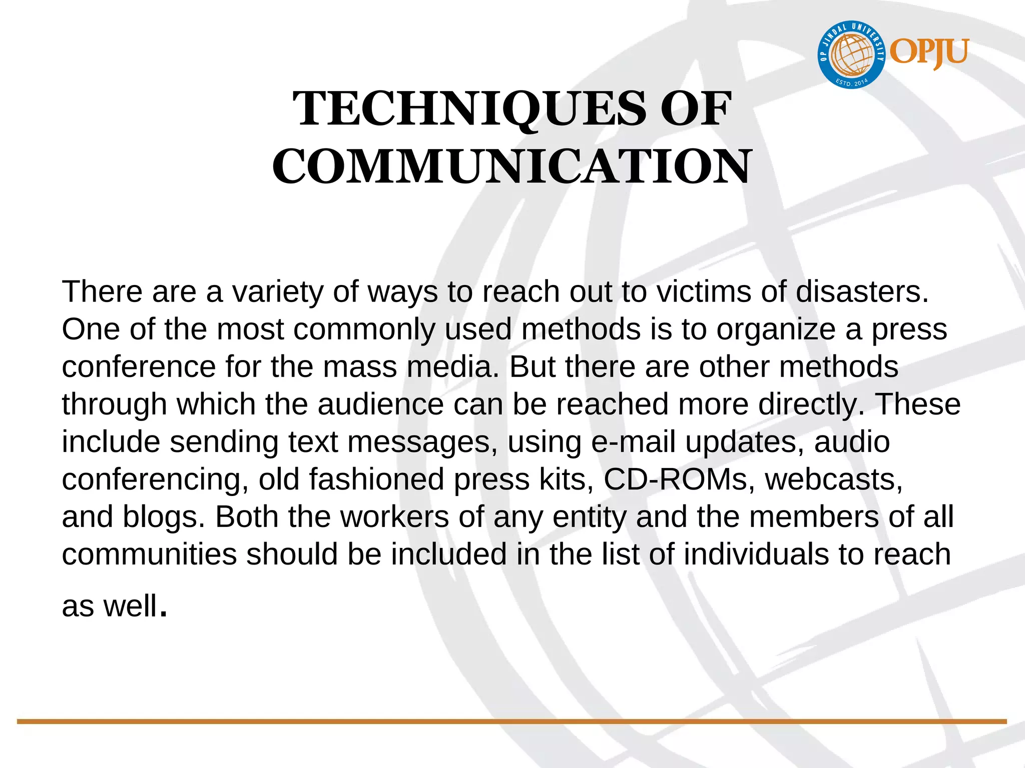 Communication facilities for disaster management in india | PPT