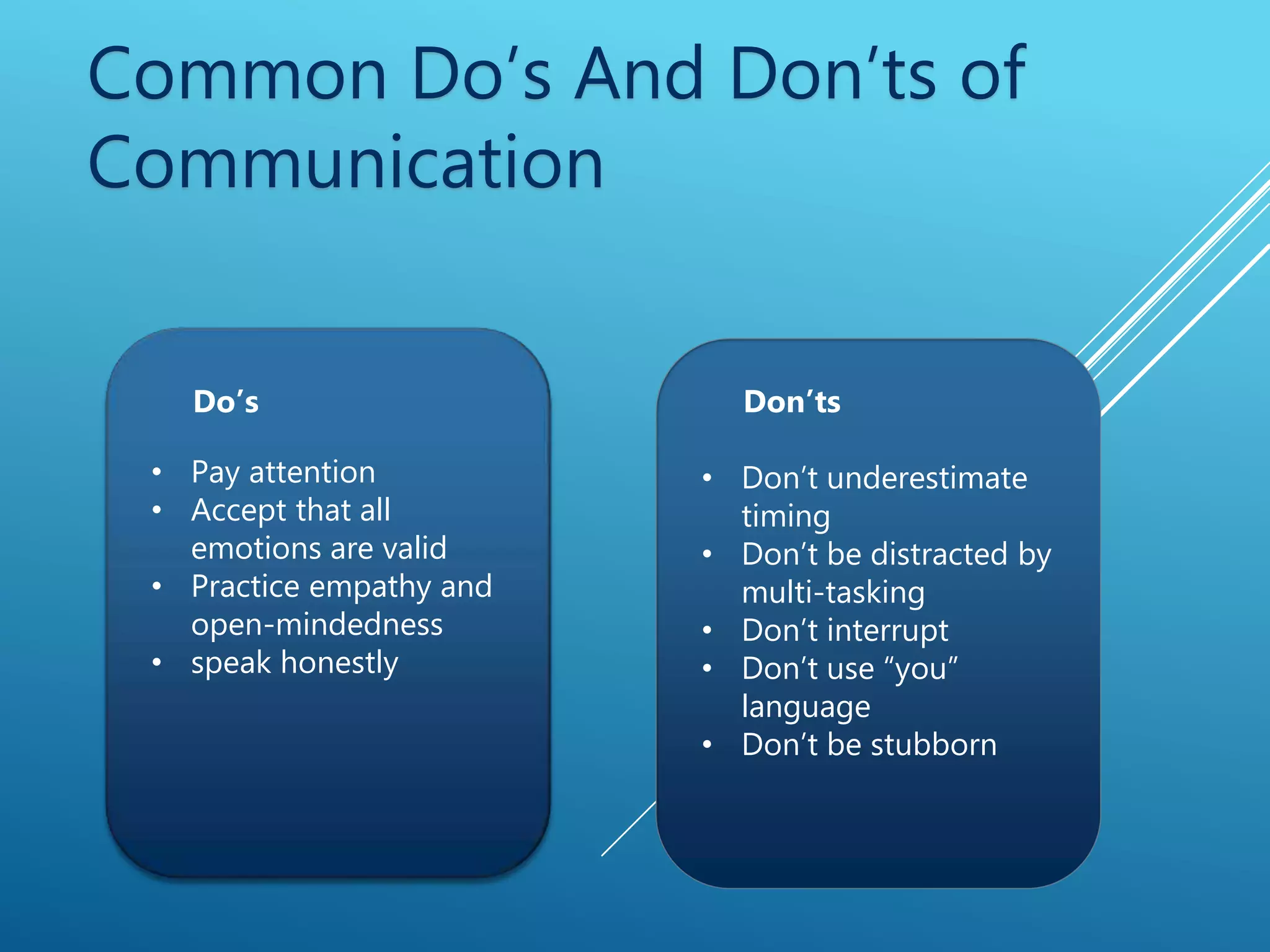 Do's and Don'ts of communication | PPTX