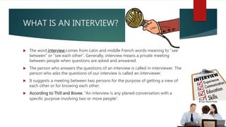 Communication for employment-INTERVIEWS | PPTX
