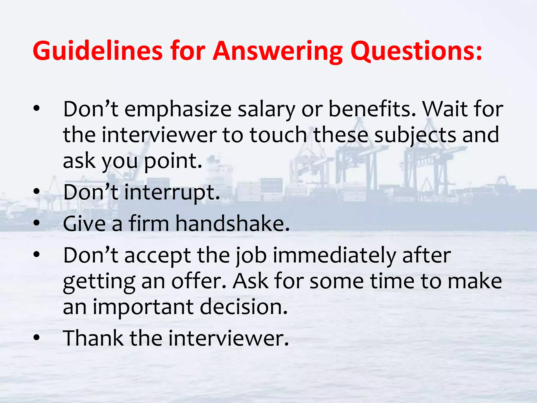 Communication for employment job interview | PPT