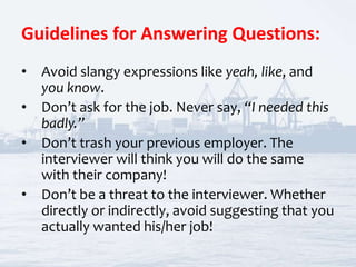 Communication for employment job interview | PPT