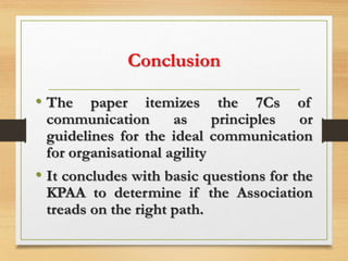 Communication for organisational agility | PPTX