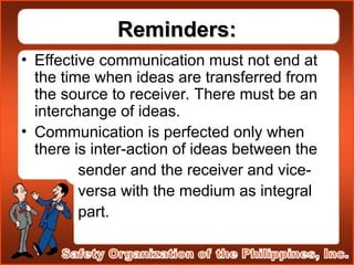 Communication for Safety.ppt. Basic Communication skills that we used ...