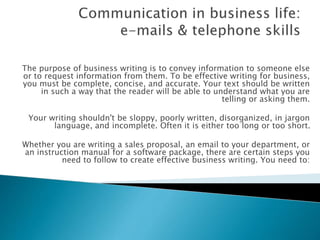 Communication in business life | PPT