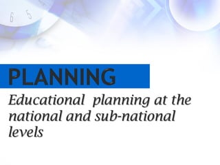 Communication in educational planning and planning in national and sub ...