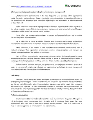 Communication in employee performance management | PDF