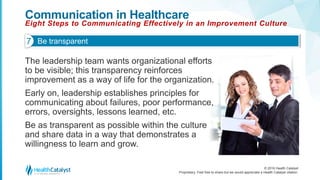 Communication in Healthcare Culture: Eight Steps to Uphold Outcomes ...