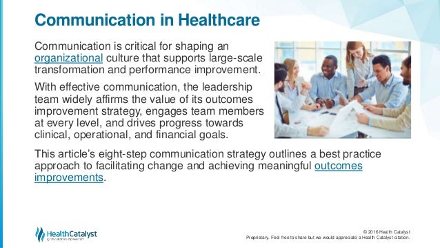 Communication in Healthcare Culture: Eight Steps to Uphold Outcomes I…