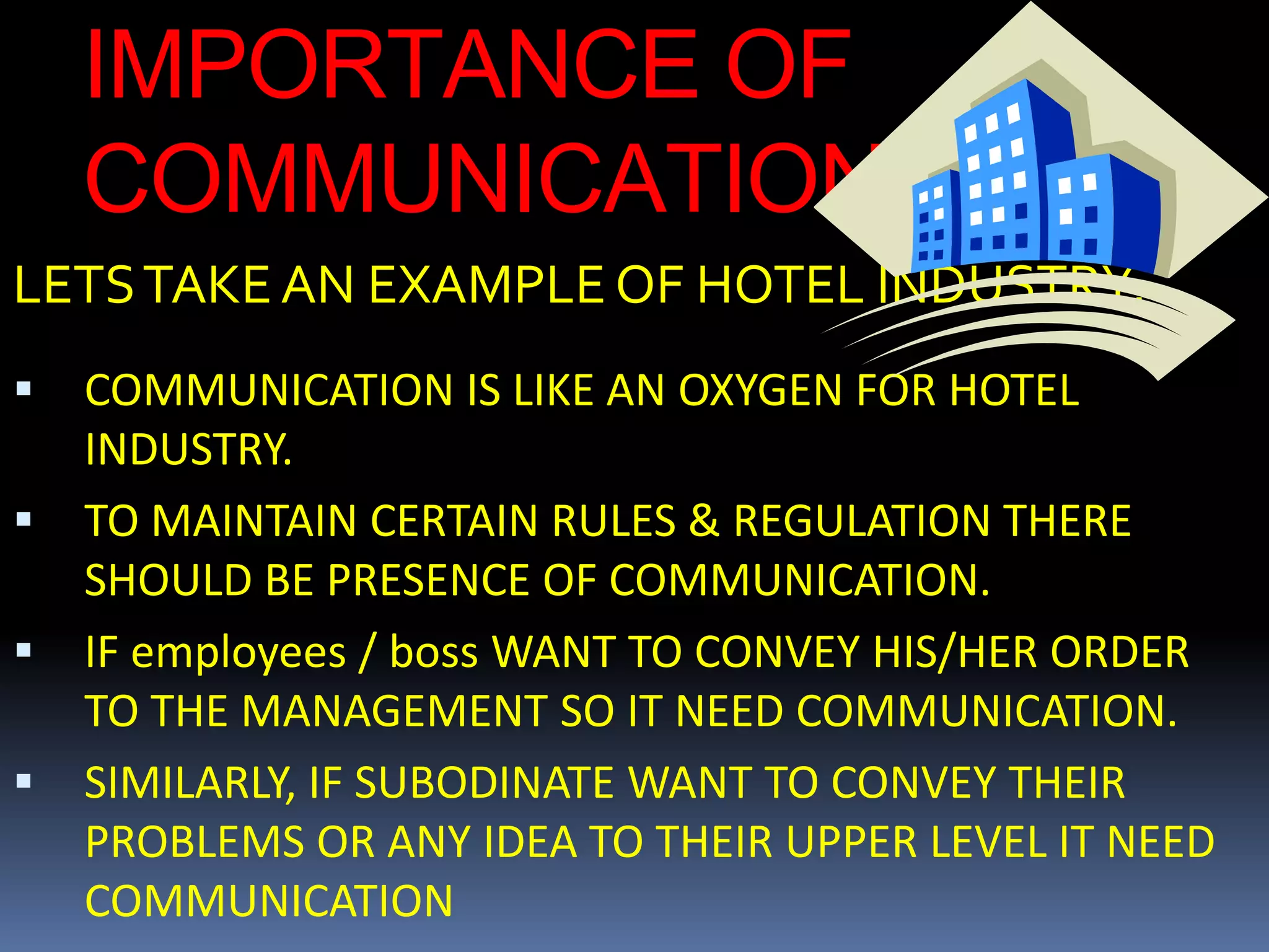 Communication in hospitality industry | PPTX