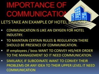 Communication in hospitality industry | PPTX