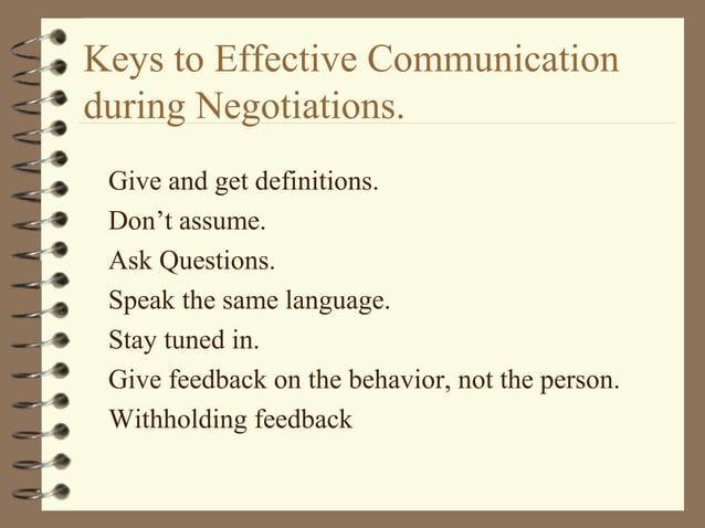 Communication in negotiations | PPT | Family and Relationships
