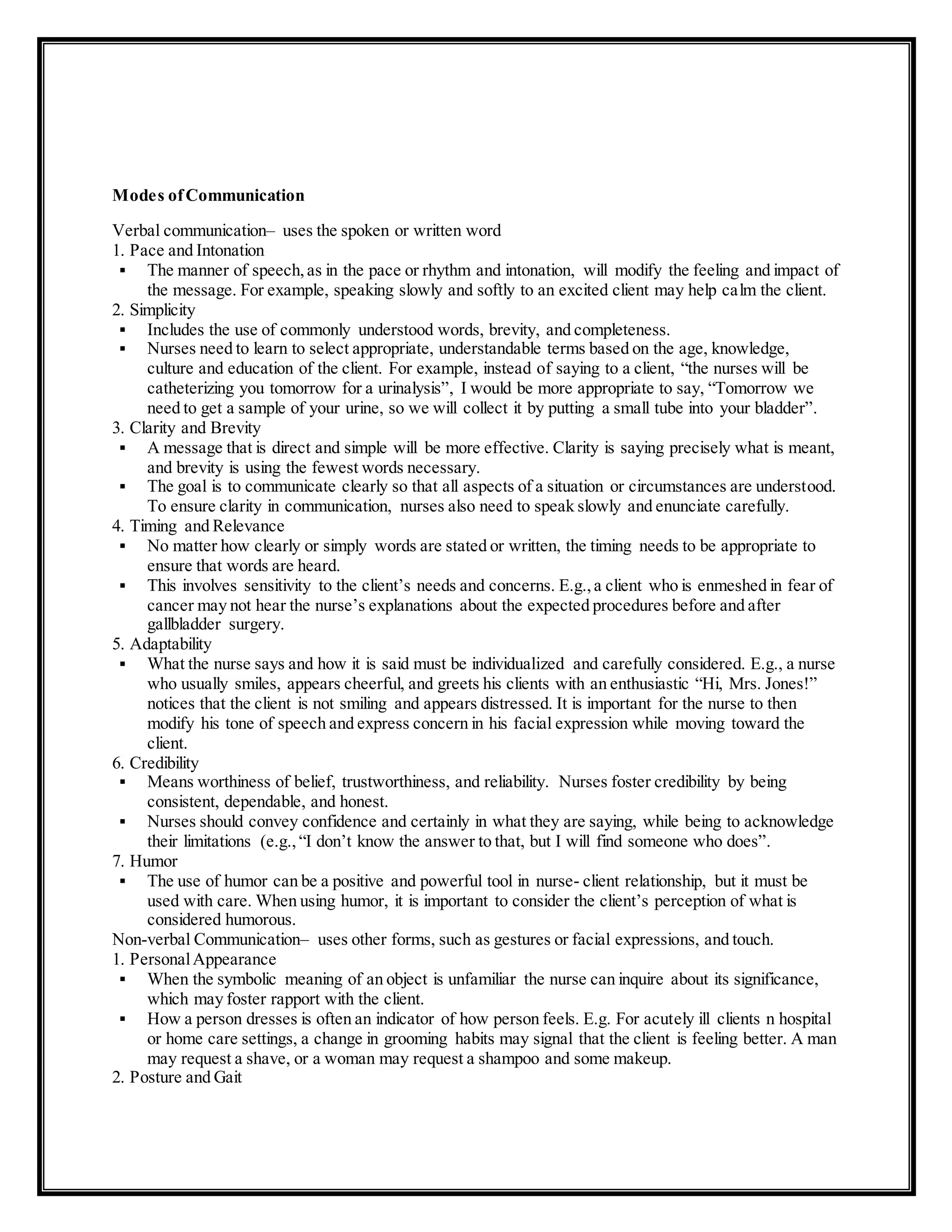 Communication in nursing | DOCX
