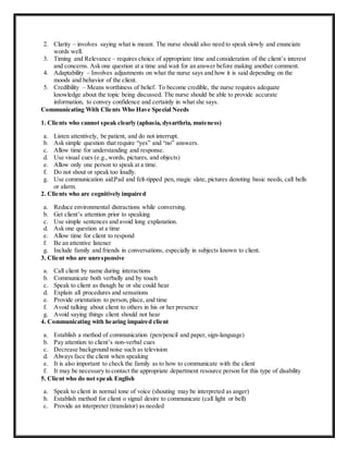 Communication in nursing | DOCX