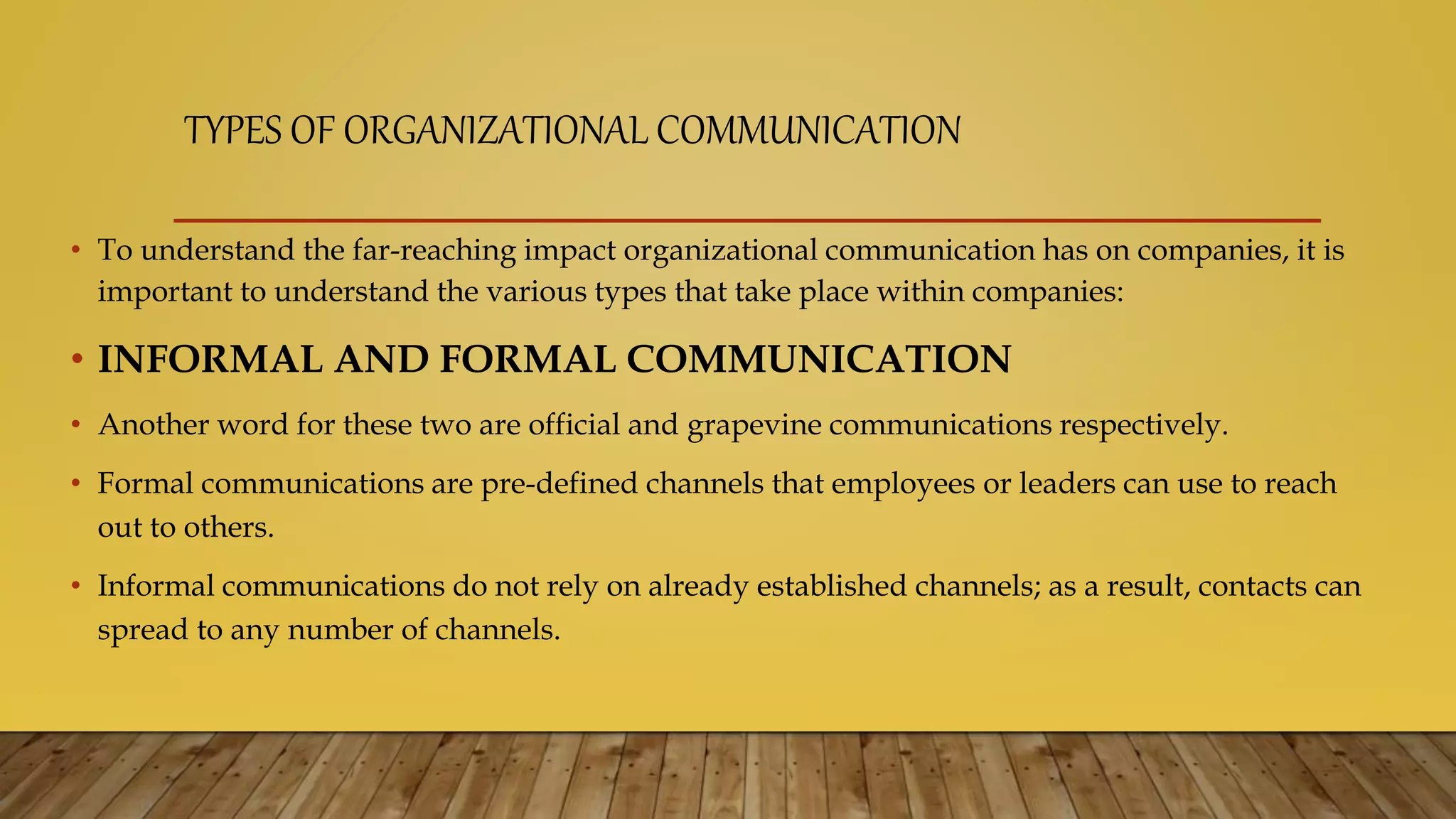 Communication in organizations | PPTX