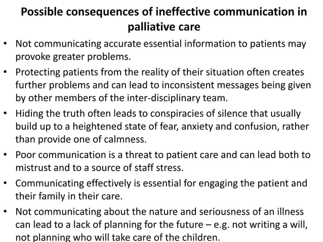 COMMUNICATION IN PALLIATIVE CARE.pptx | First Aid | Injuries