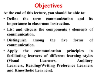 Communication in the classroom | PPTX