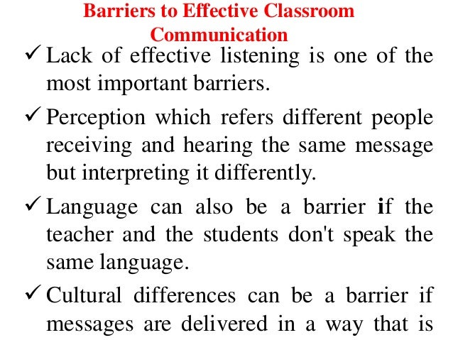 Communication in the classroom