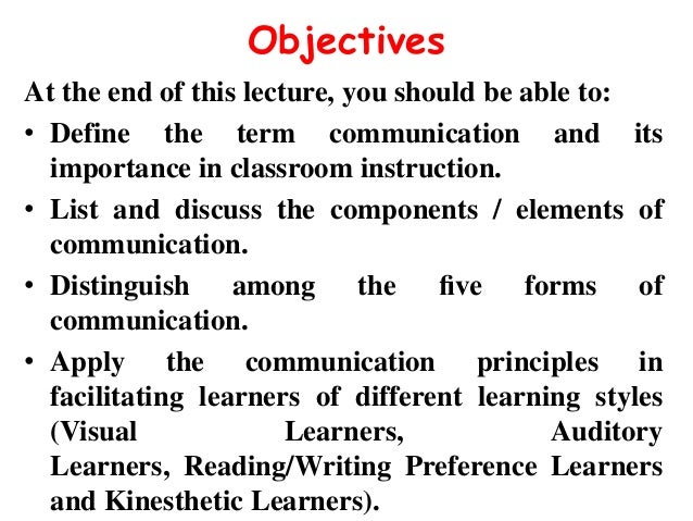 Communication in the classroom