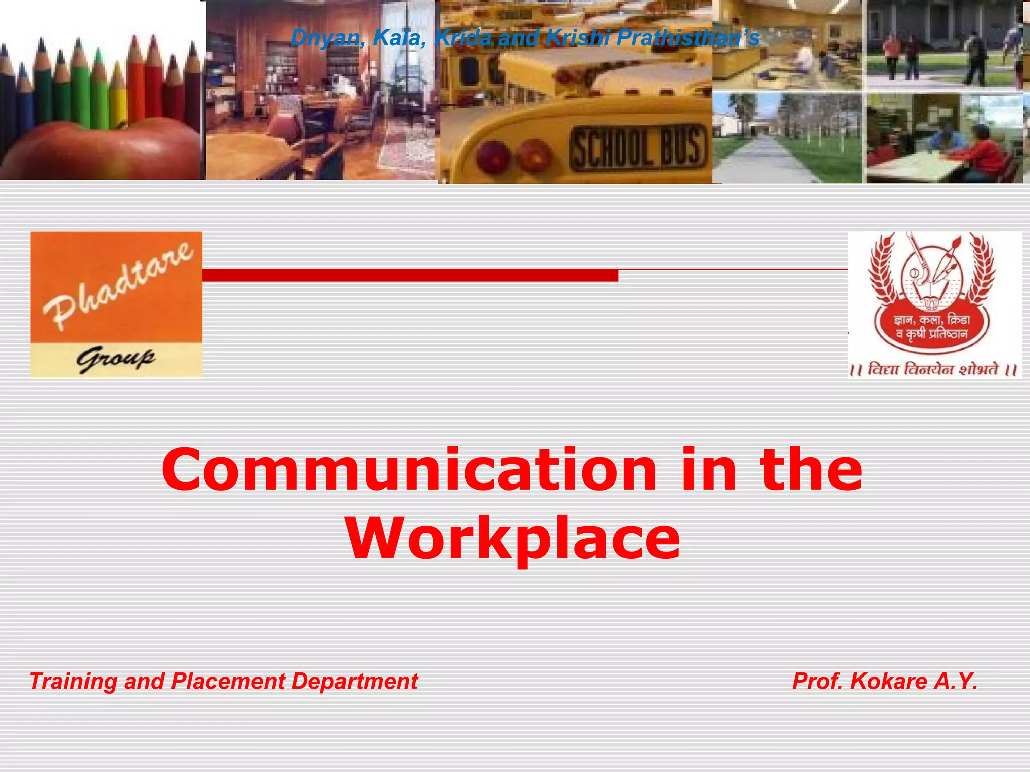Communication in the workplace final | PPT | Human Resources | Business
