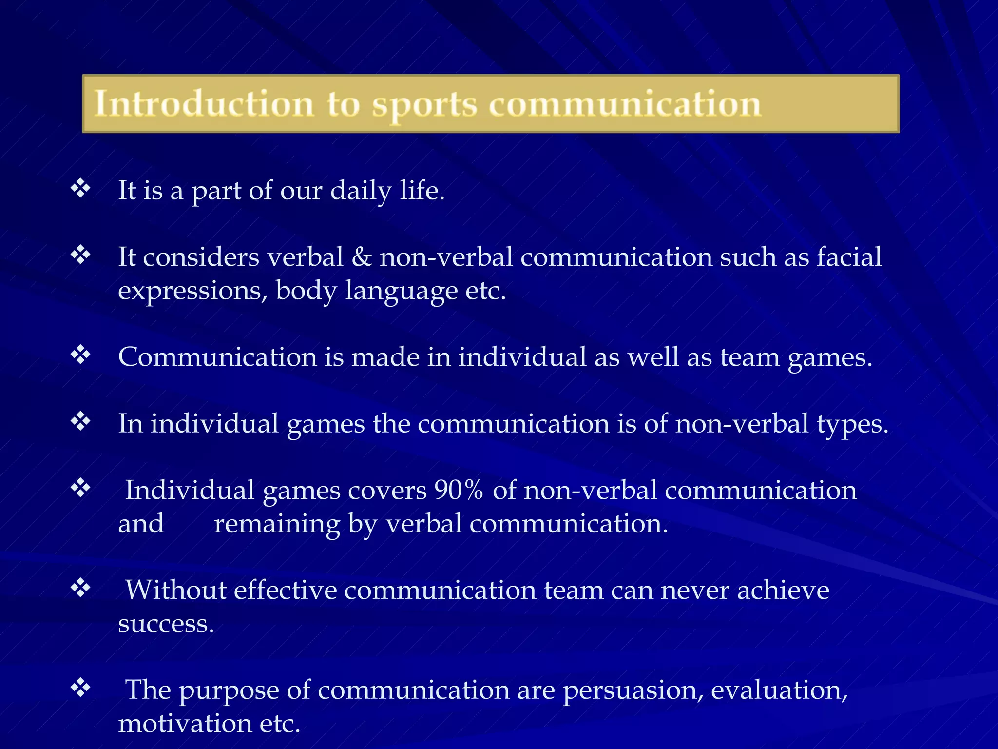 COMMUNICATION IN &THROUGH SPORTS | PPT