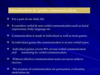 COMMUNICATION IN &THROUGH SPORTS | PPT