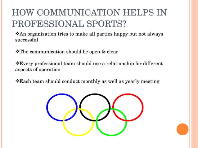 COMMUNICATION IN &THROUGH SPORTS | PPT