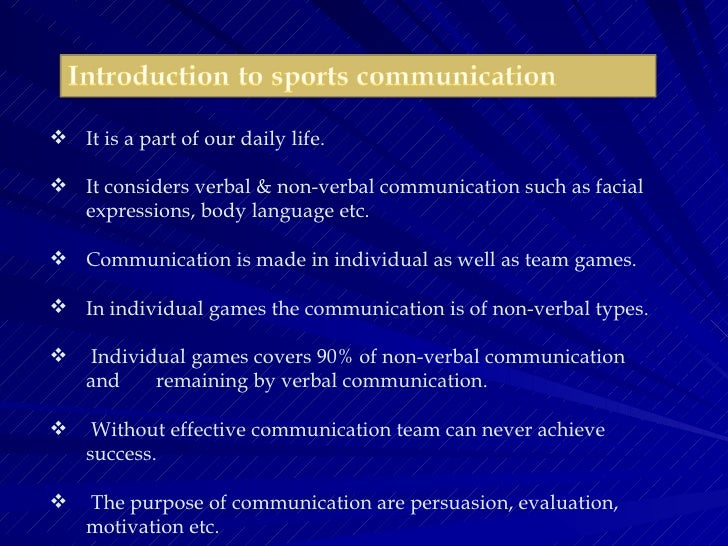 COMMUNICATION IN &THROUGH SPORTS