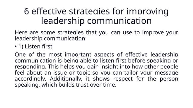 communication leadership.pptx pour un leadership efficace | PPT