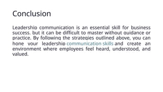 communication leadership.pptx pour un leadership efficace | PPTX
