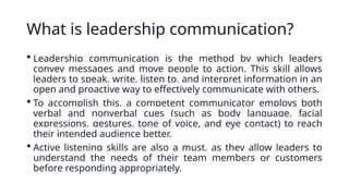 communication leadership.pptx pour un leadership efficace | PPTX