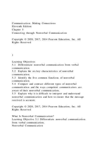 Communication Making ConnectionsEleventh EditionChapter 5 | PDF